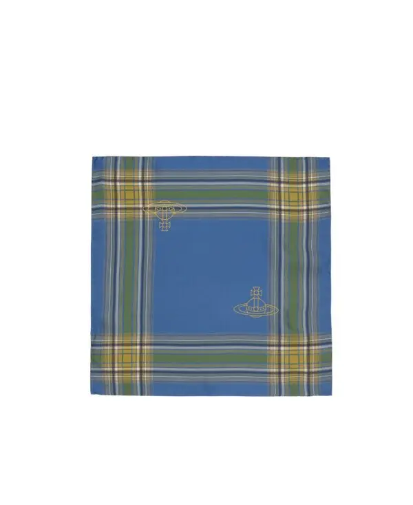 VIVIENNE WESTWOOD Madras Check Pocket Square - Blue
