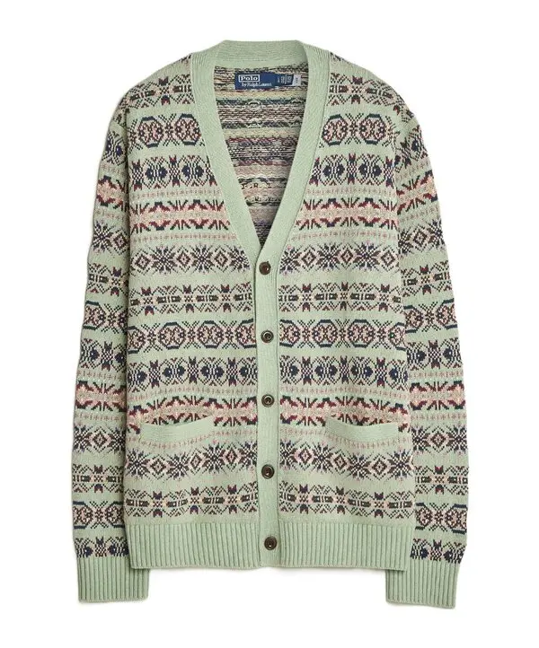 Polo Ralph Lauren Cotton/linen Fairisle Cardigan Combo - Green