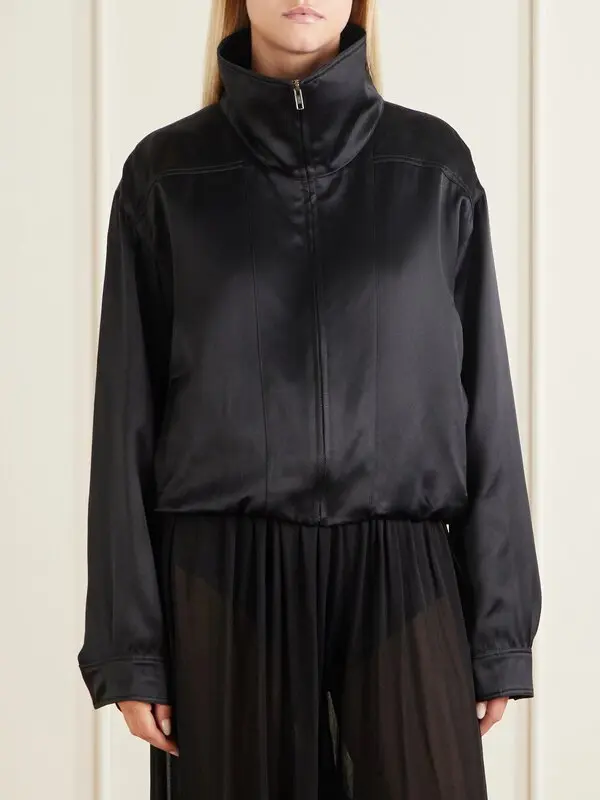Aflalo Audra Satin Jacket With High Collar