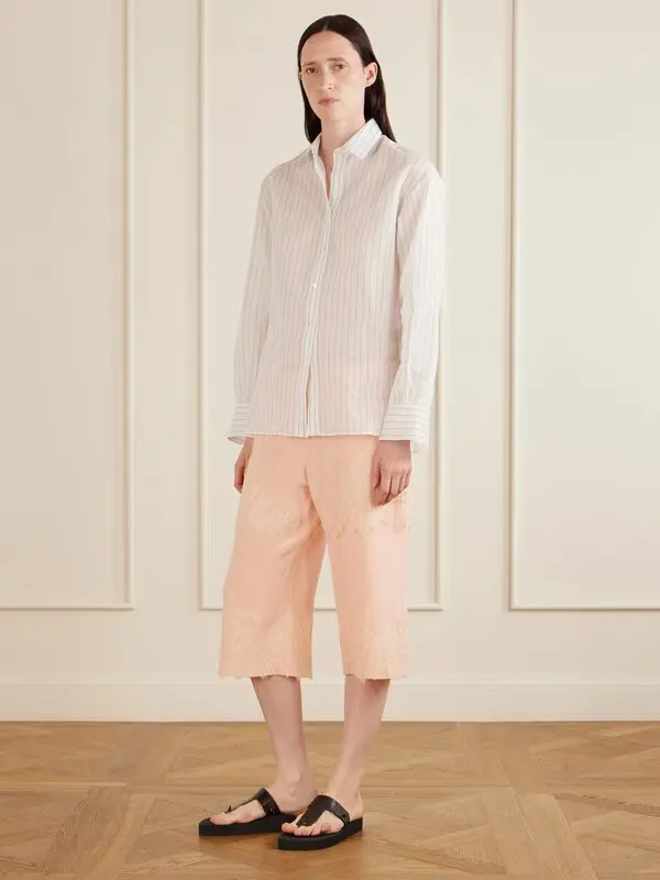 Aflalo Auden Lace-trimmed Silk-satin Shorts
