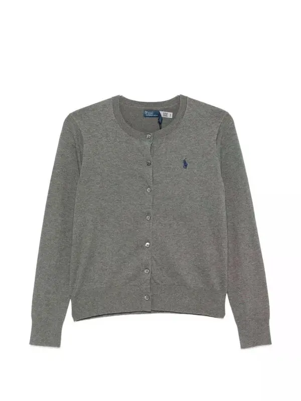 Polo Ralph Lauren Logo-embroidered Button-front Cardigan - Grey