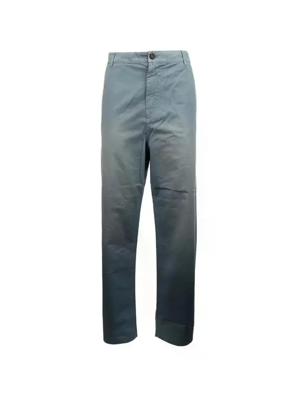 Miu Miu Logo Embroidered Ombré Effect Trousers - Blue