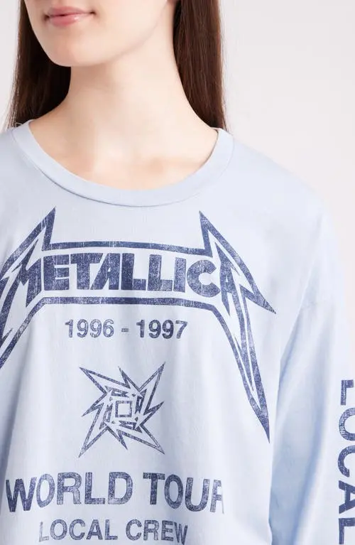Daydreamer Metallica World Tour Cropped Long Sleeve Graphic T-shirt