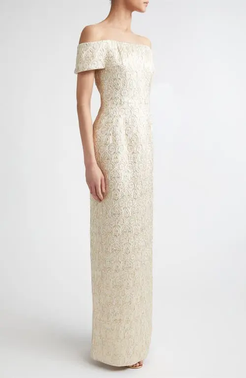 EMILIA WICKSTEAD Metallic Jacquard Off-the-shoulder Gown