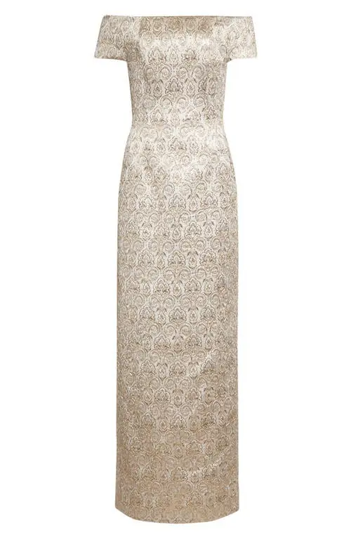 EMILIA WICKSTEAD Metallic Jacquard Off-the-shoulder Gown