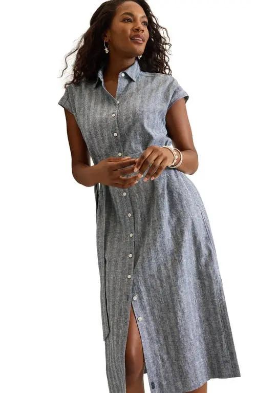 Tommy Bahama Textured Dobby Midi Shirtdress