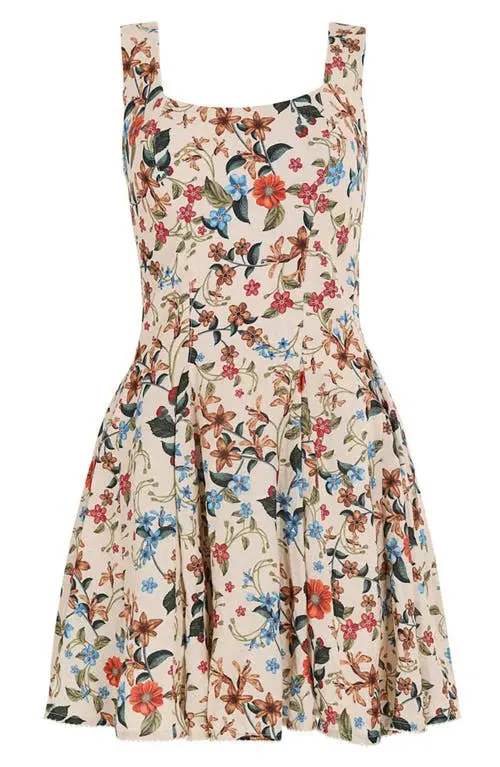 Agua Bendita Kristen Floral Pleated Minidress - Multicolor