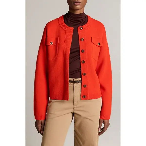 Vince Patch Pocket Cardigan Sweater Jacket
