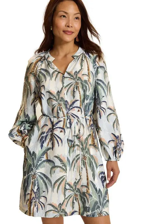 Tommy Bahama Palm Print Long Sleeve Dress