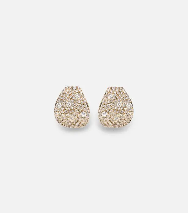 STONE AND STRAND Keepsake 14kt Huggie Earrings With Diamonds