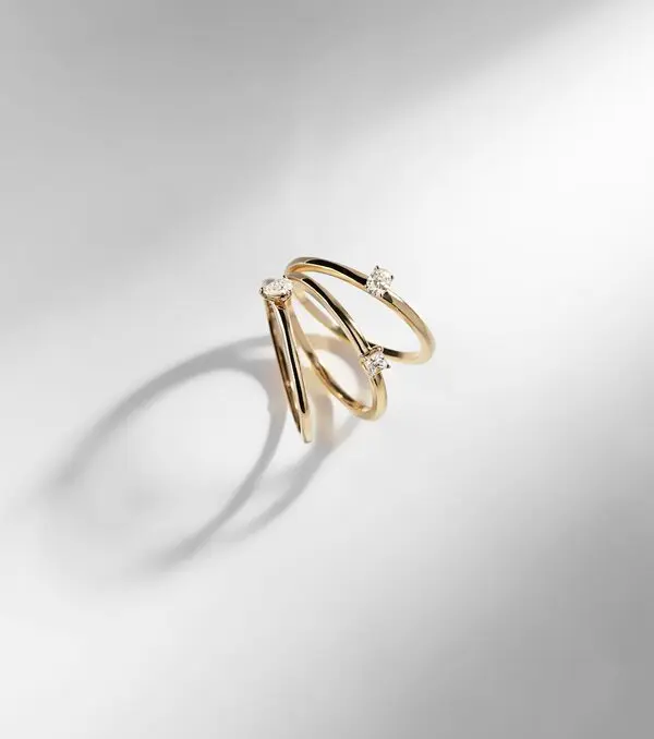 STONE AND STRAND 14kt Yellow Diamond Stacked Ring