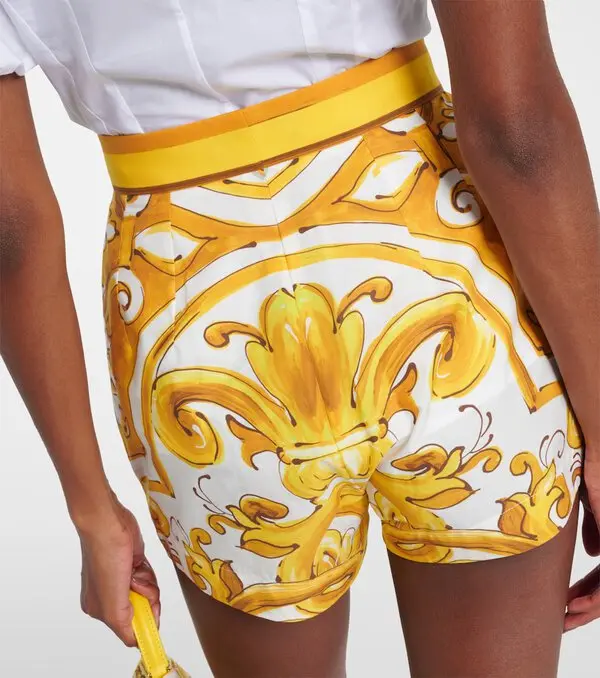 Dolce & Gabbana Majolica High-rise Cotton Shorts