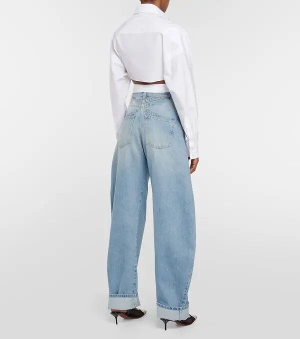 Alaïa Cropped Cotton Poplin Shirt