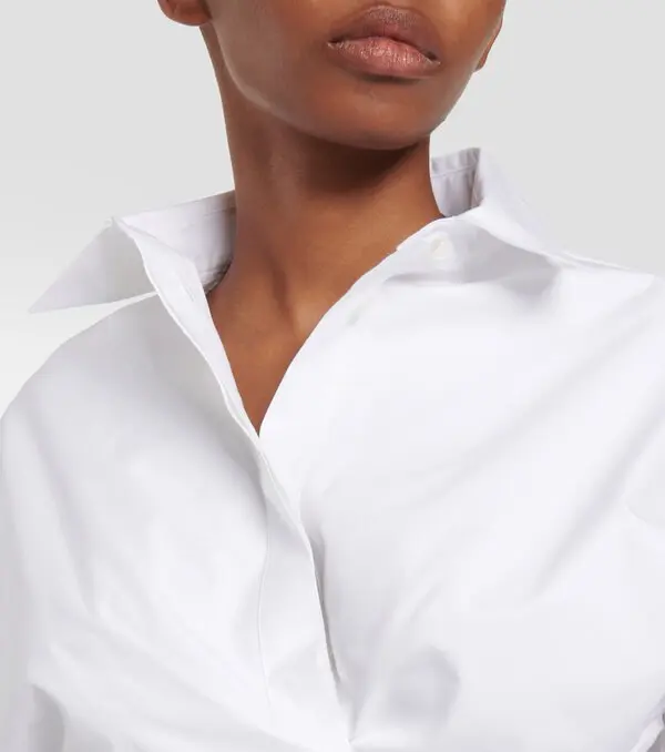 Alaïa Cropped Cotton Poplin Shirt