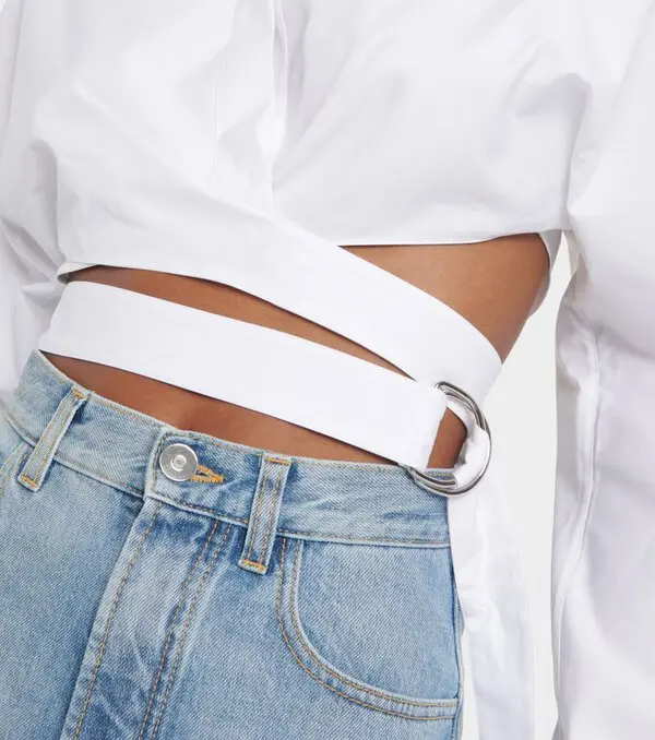 Alaïa Cropped Cotton Poplin Shirt