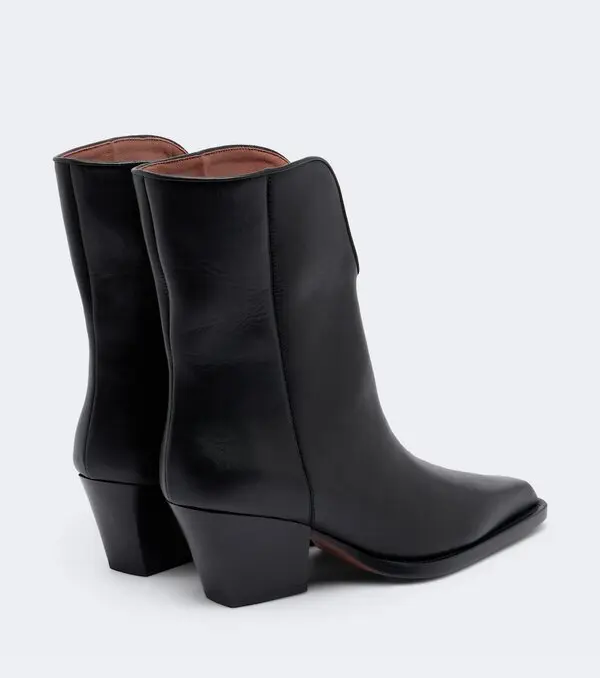 Paris Texas Jane Leather Cowboy Boots - Black