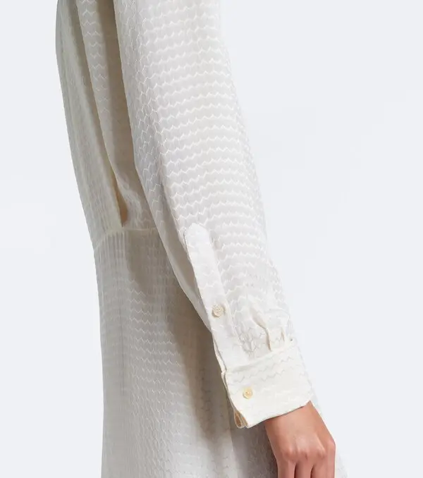 Fendi Chevron Jacquard Silk Midi Dress