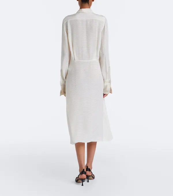 Fendi Chevron Jacquard Silk Midi Dress