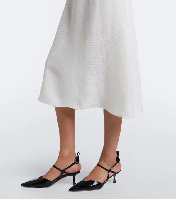 Fendi Chevron Jacquard Silk Midi Dress