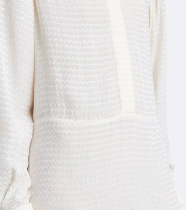 Fendi Chevron Jacquard Silk Midi Dress