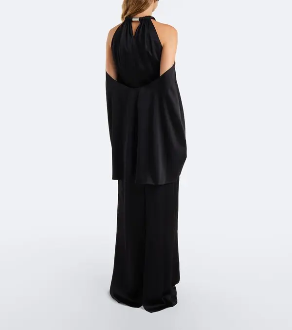 Stella McCartney Caped Satin Halterneck Gown