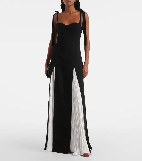 MARMAR HALIM Pleated Silk Gown