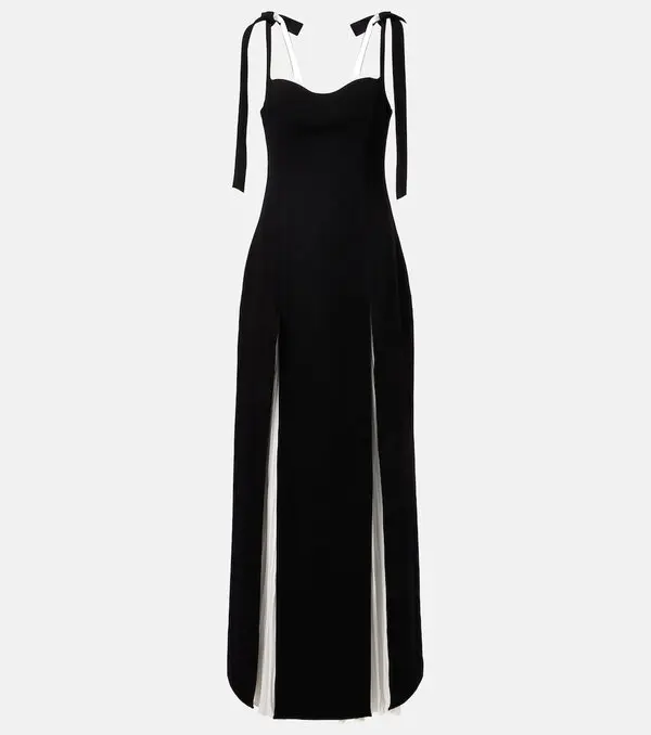 MARMAR HALIM Pleated Silk Gown In And White - Black