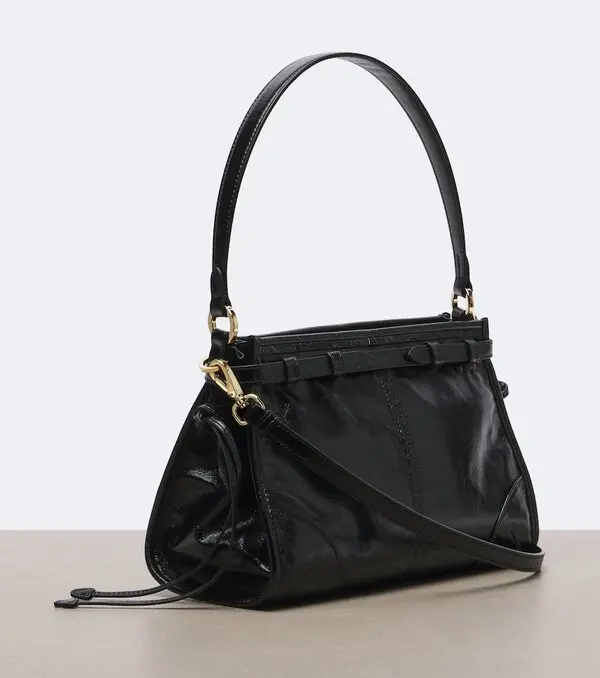 Prada Bonnie Small Leather Shoulder Bag - Black