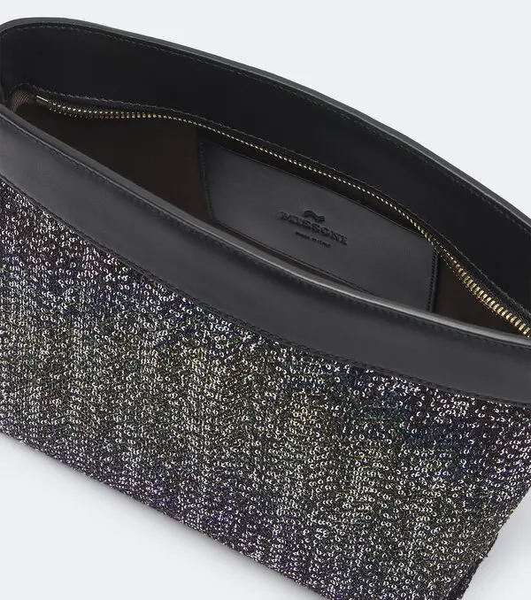 Missoni Sequined Leather-trimmed Clutch