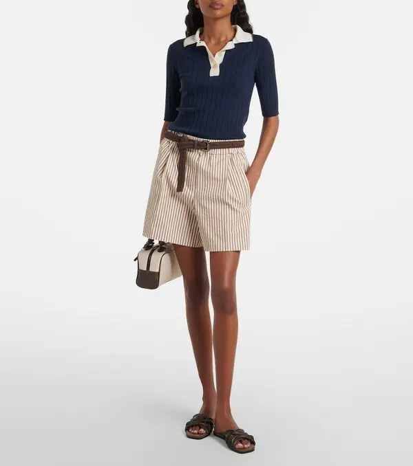 Brunello Cucinelli Striped Cotton-blend Shorts