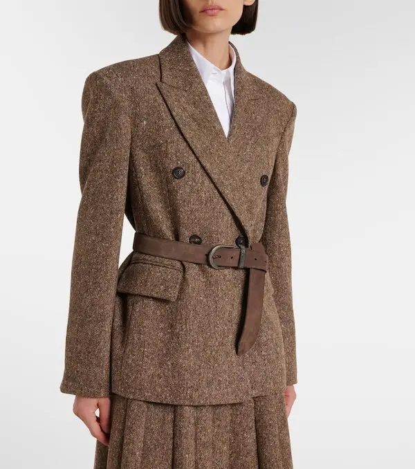 Brunello Cucinelli Double-breasted Wool-blend Jacket