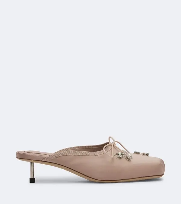 Simone Rocha Embellished Satin Mules
