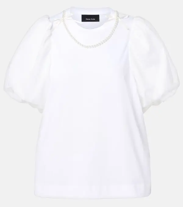 Simone Rocha Puff-sleeve Cotton Jersey T-shirt