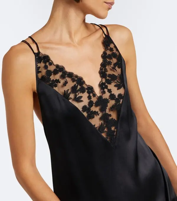 Fendi Lace-trimmed Silk Slip Dress