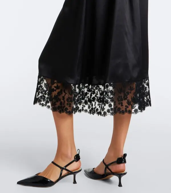 Fendi Lace-trimmed Silk Slip Dress