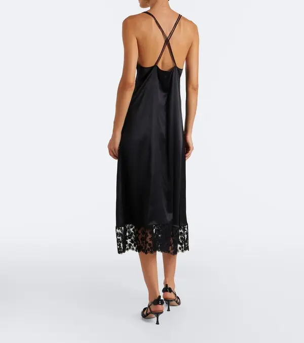 Fendi Lace-trimmed Silk Slip Dress