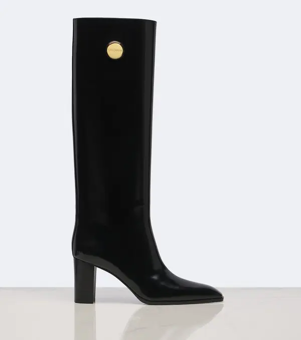 Saint Laurent Louis Leather Knee-high Boots