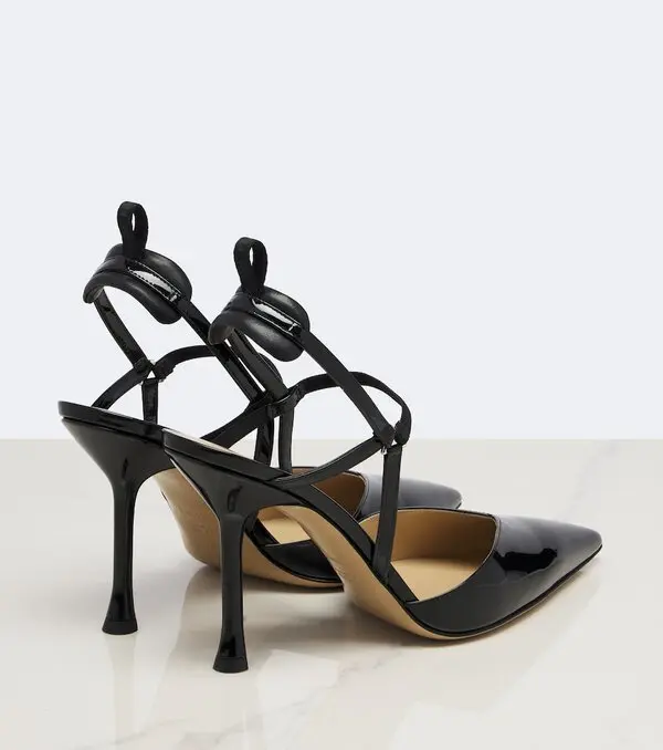 Fendi Very Colibrì Leather Slingback Pumps - Black