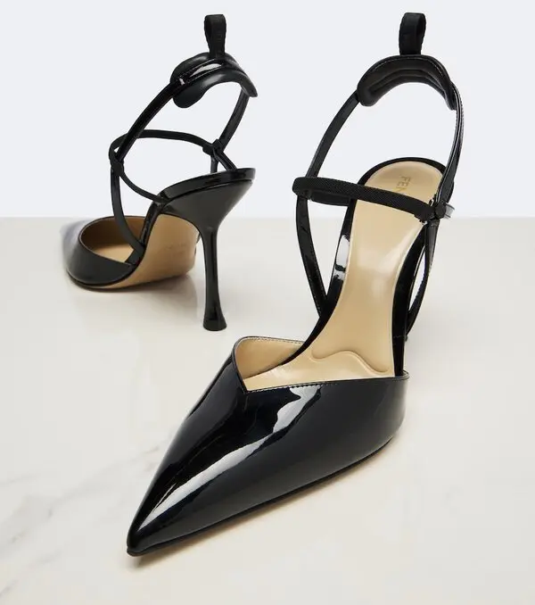 Fendi Very Colibrì Leather Slingback Pumps - Black