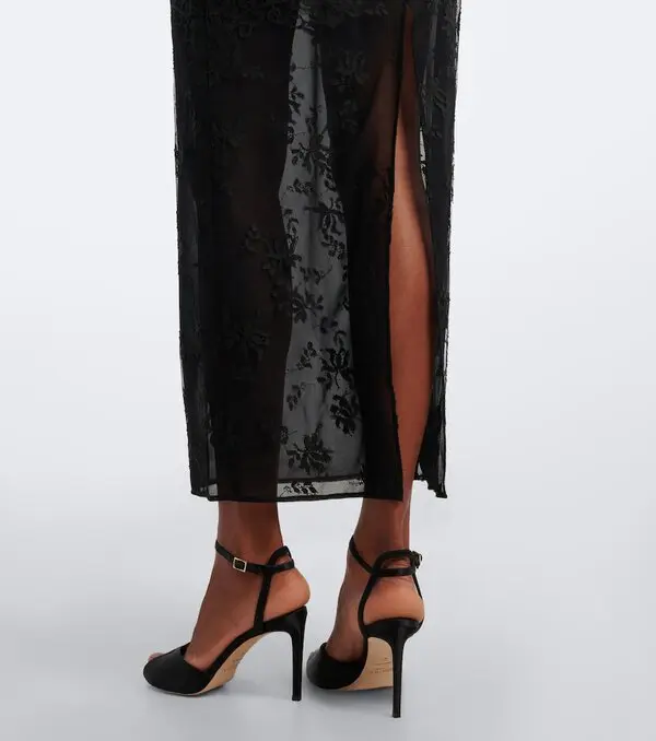 Alessandra Rich Lace Bow Detail Midi Dress