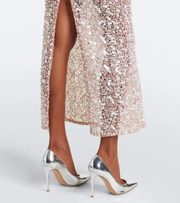 LA FUORI Sequined Gown With Back Slit