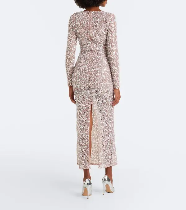 LA FUORI Sequined Gown With Back Slit