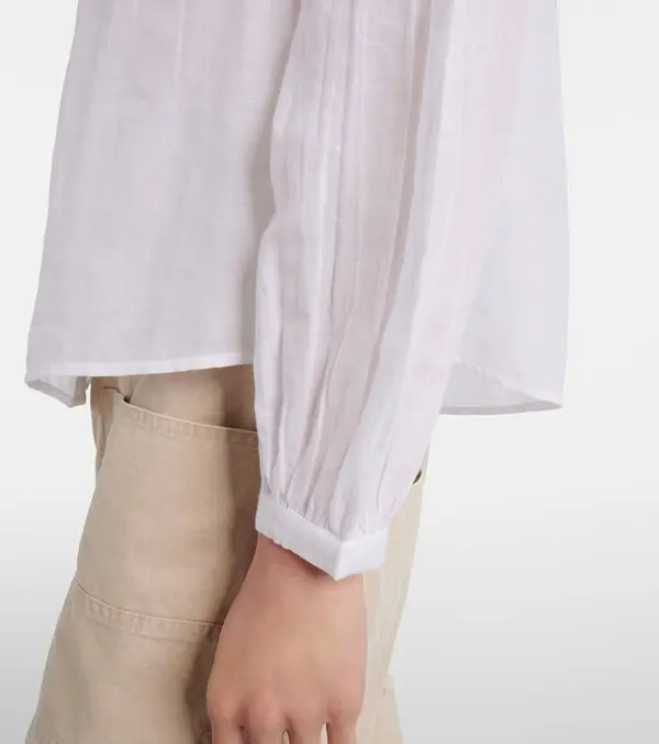 MARANT ETOILE Christa Ruffled Cotton-blend Blouse
