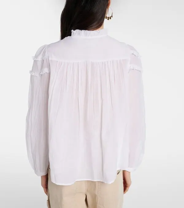 MARANT ETOILE Christa Ruffled Cotton-blend Blouse