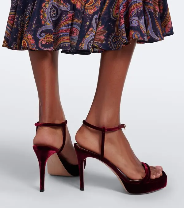 GIANVITO ROSSI Velvet Platform Sandals
