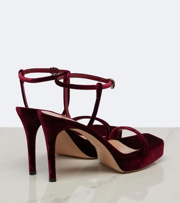 GIANVITO ROSSI Velvet Platform Sandals