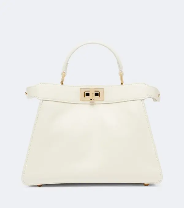 Fendi Peekaboo Small Leather Top-handle Bag - White