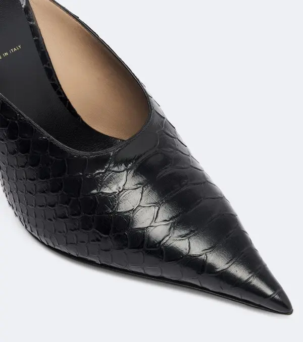 TOM FORD Snake-effect Leather Pointed Toe Mules