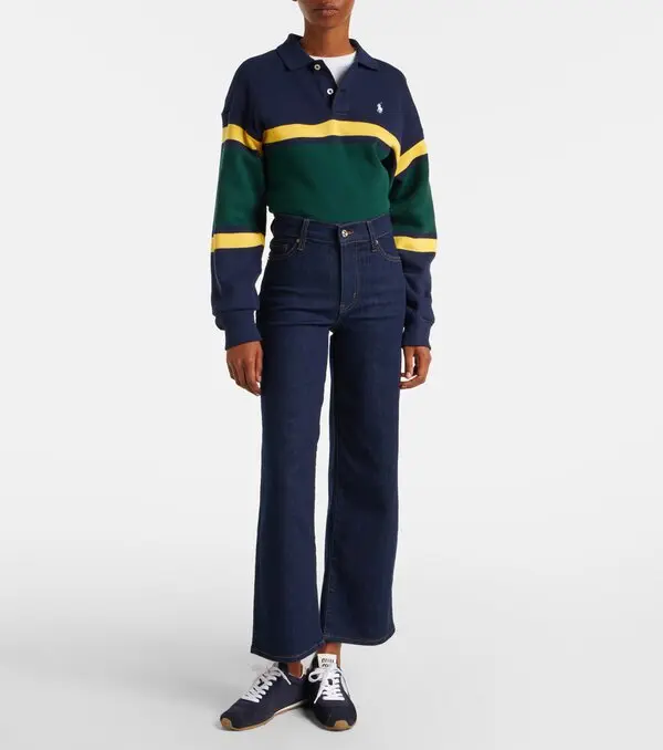 FRAME Le Slim Palazzo Crop Wide-leg Jeans In Elixir