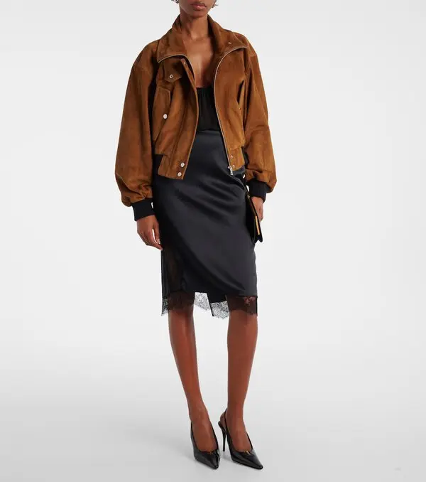 Nour Hammour Briar Suede Bomber Jacket